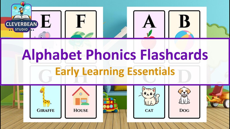Alphabet Phonics Flashcards - Early Learning Essentials - Etsy