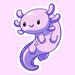 Axolotl | Pink Purple | Animal | Waterproof Sticker | Laptop | Water ...