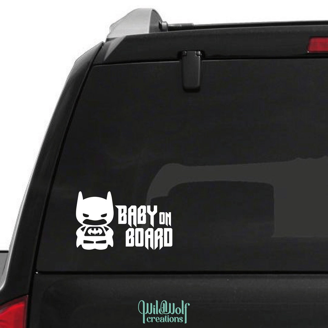 Baby on Board | Bat | Sticker | Superhero | Car Window Bumper Vinyl ...