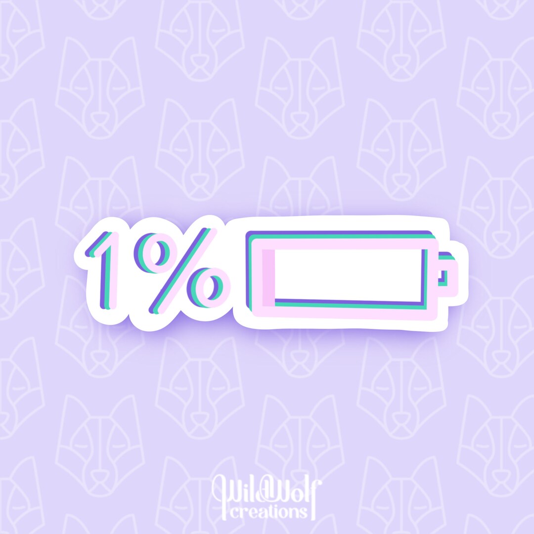 1 Percent Battery | Waterproof Sticker | Laptop | Water Bottle - Etsy