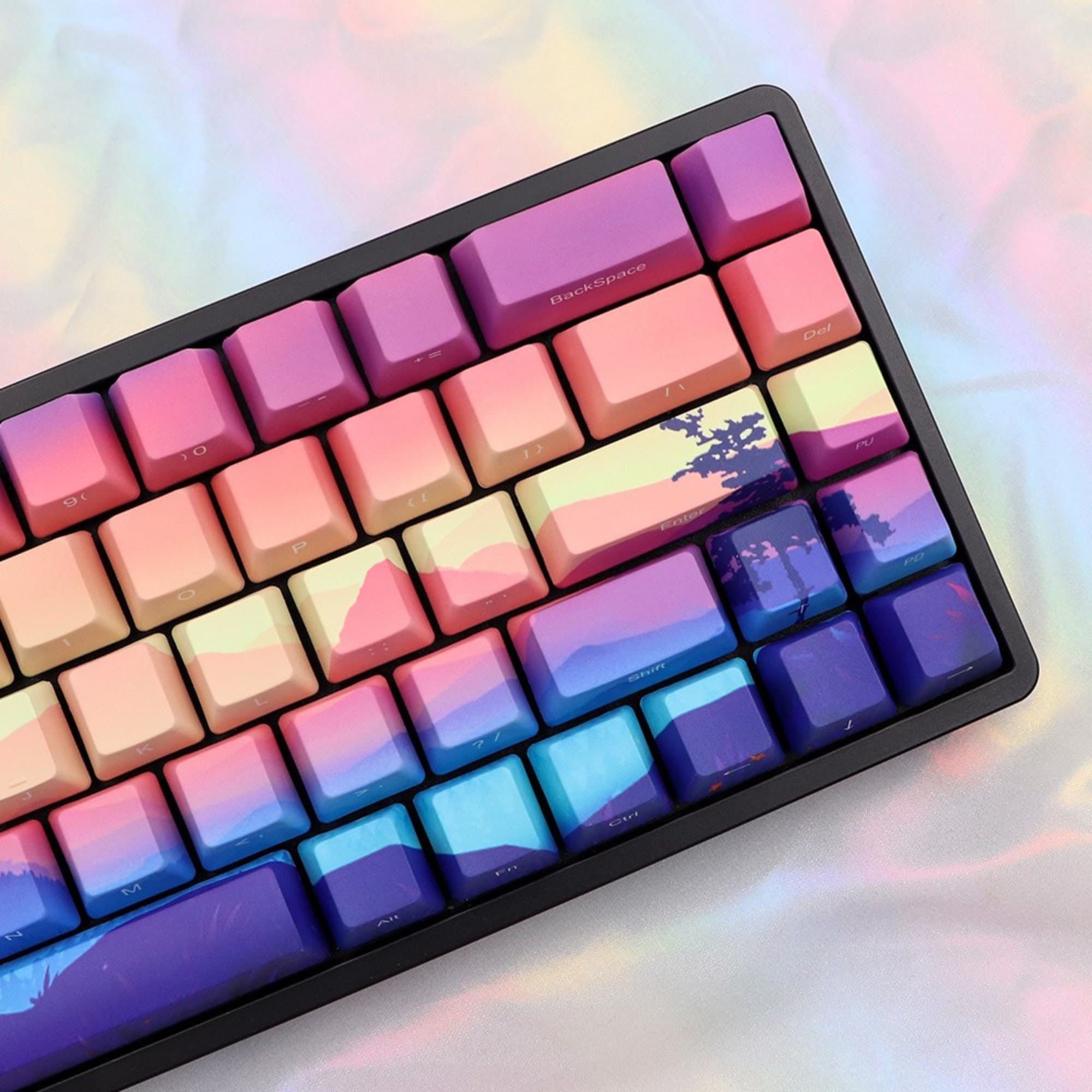 Purple Keycap Set Side Print Keycap PBT Keycaps Cherry MX - Etsy