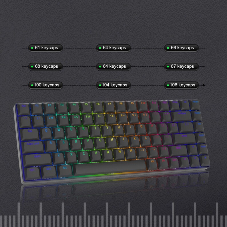 Low Profile Keycaps Set Shine Through Backlit 118 Keys PBT - Etsy Israel
