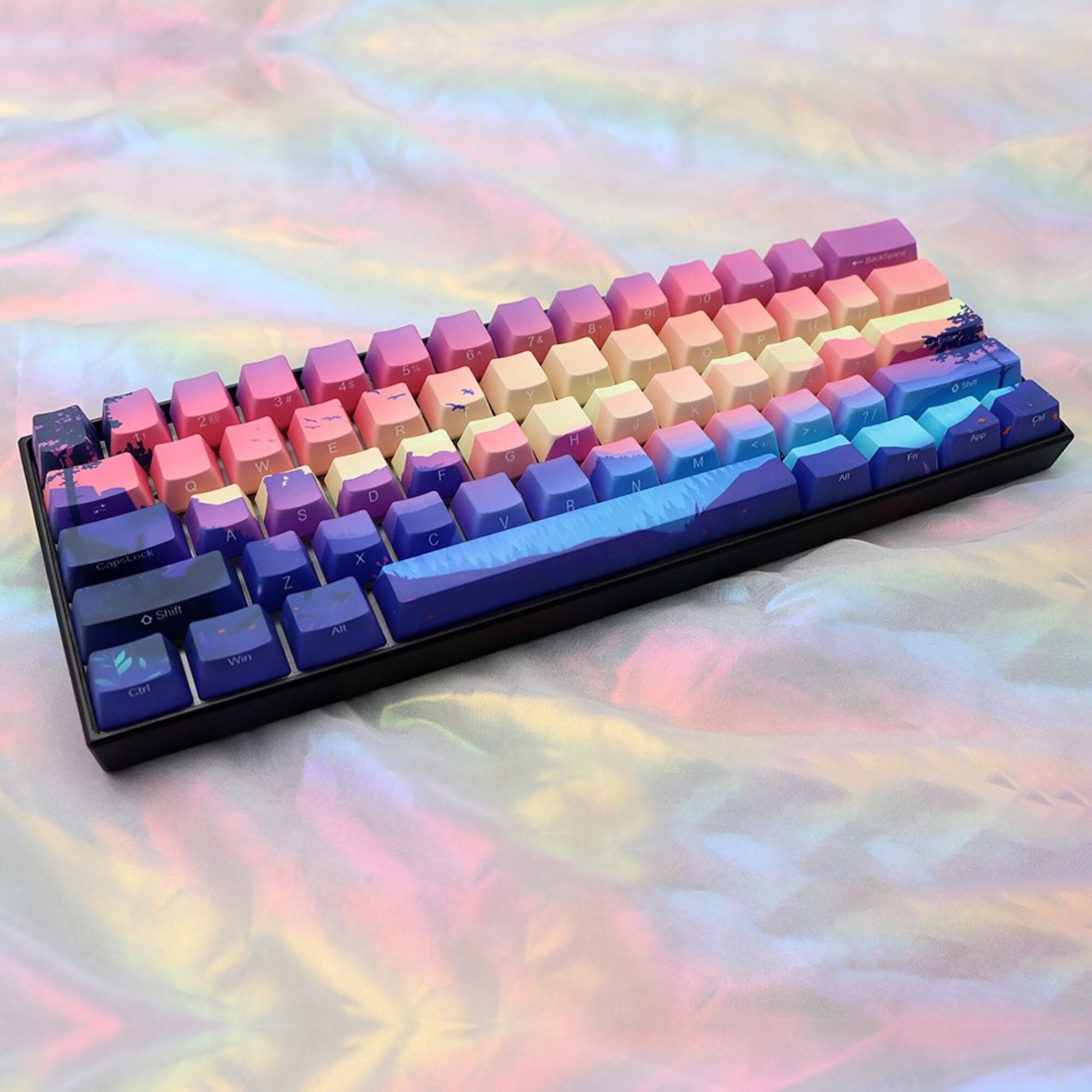 Purple Keycap Set Side Print Keycap PBT Keycaps Cherry MX - Etsy