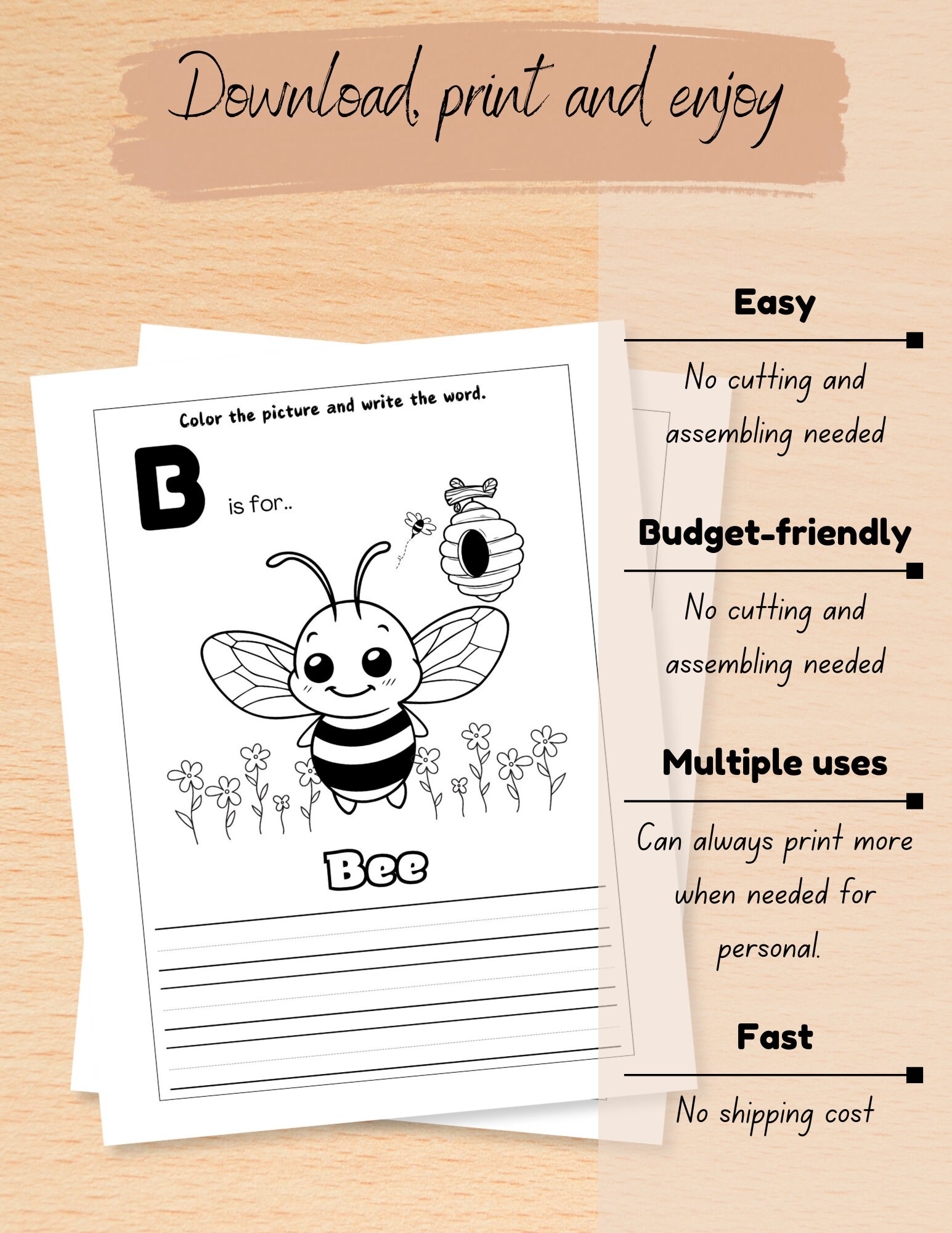 27 Printable Animal With Alphabet and Coloring Page Worksheets for Kids ...