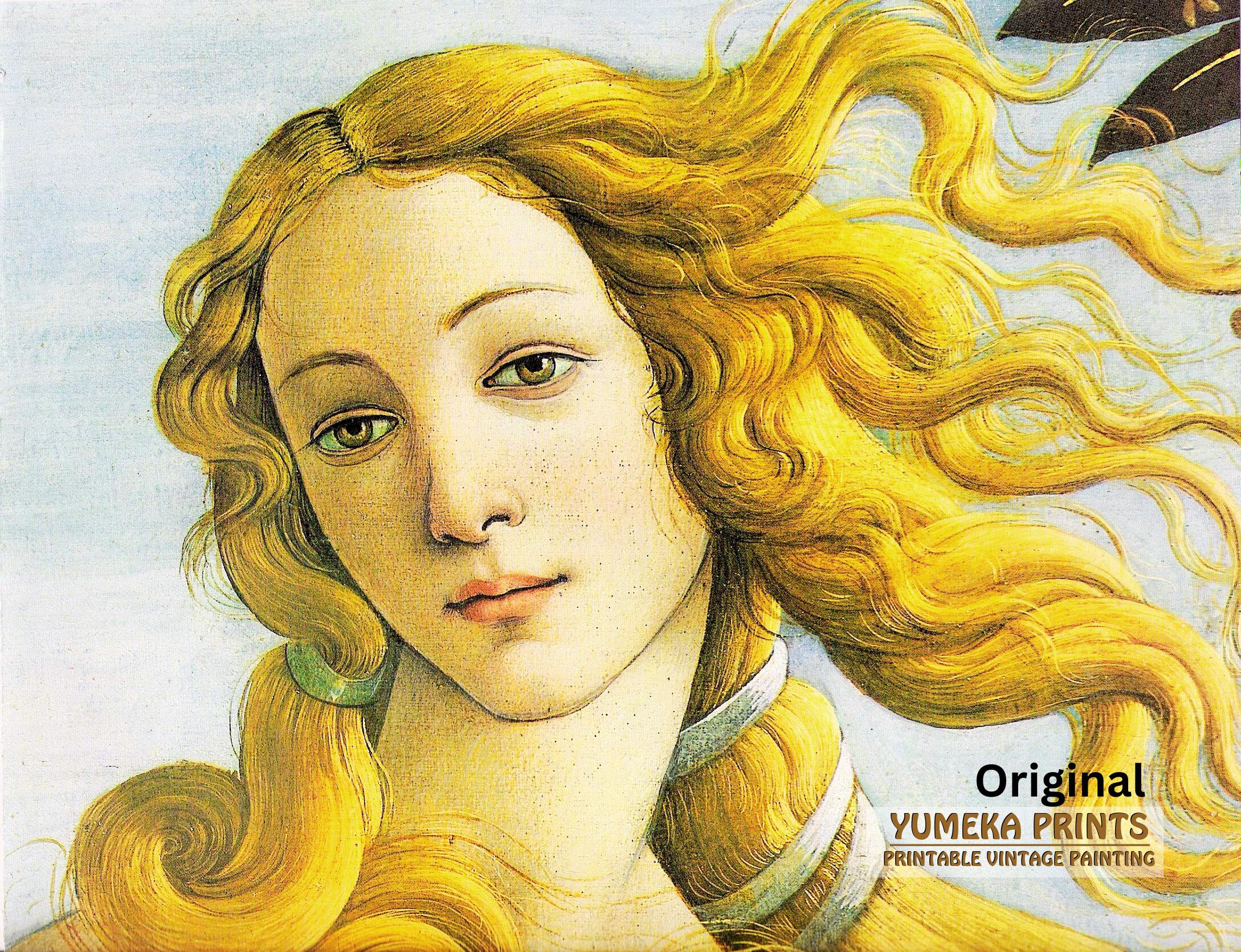The Face of Venus by Sandro Botticelli - the Birth of Venus (1484–1486 ...