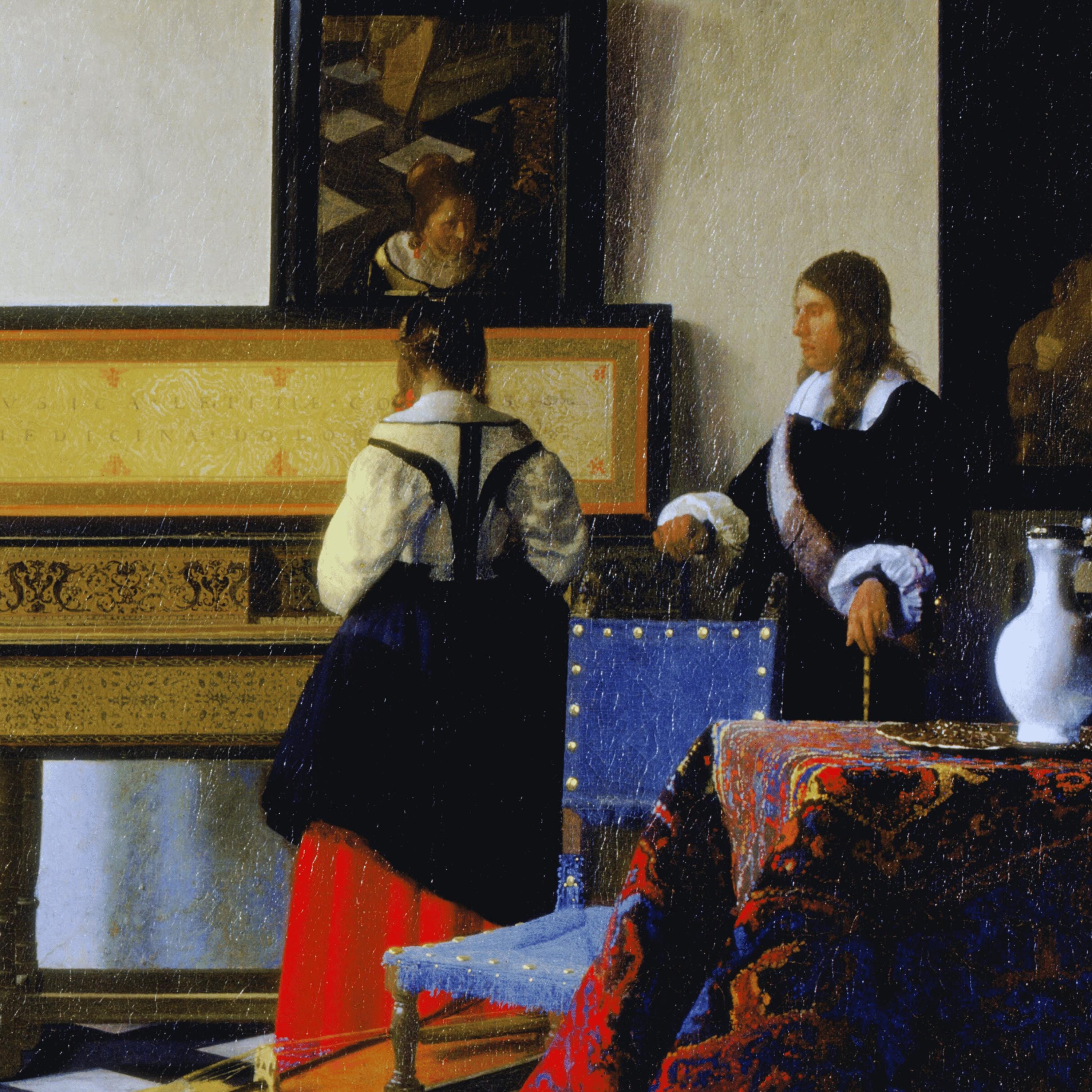 The Music Lesson by Johannes Vermeer - Classic Dutch Masterpiece Art ...