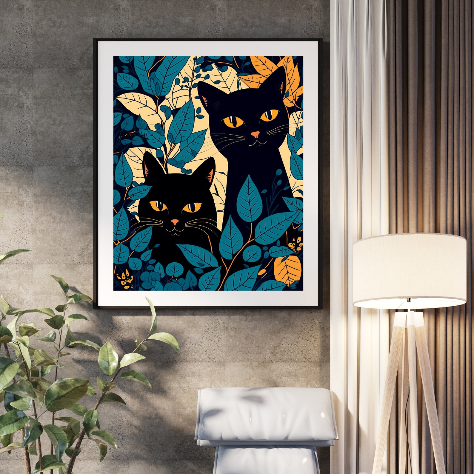 Black Cats Everywhere | Antique Cat Painting | Home Decor | Gift for ...