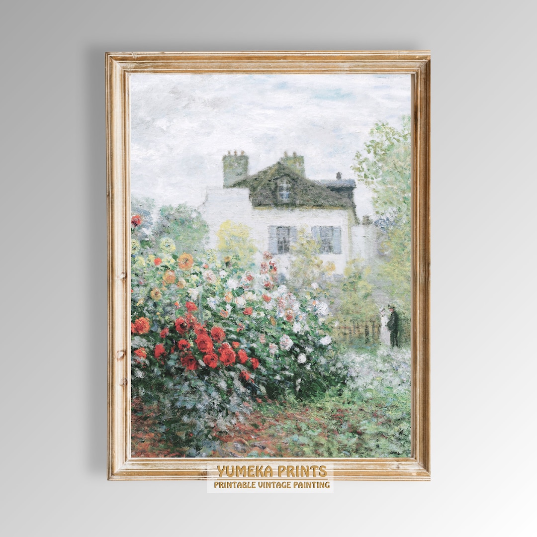 Garden at Giverny by Claude Monet Print Vintage Impressionist Garden ...