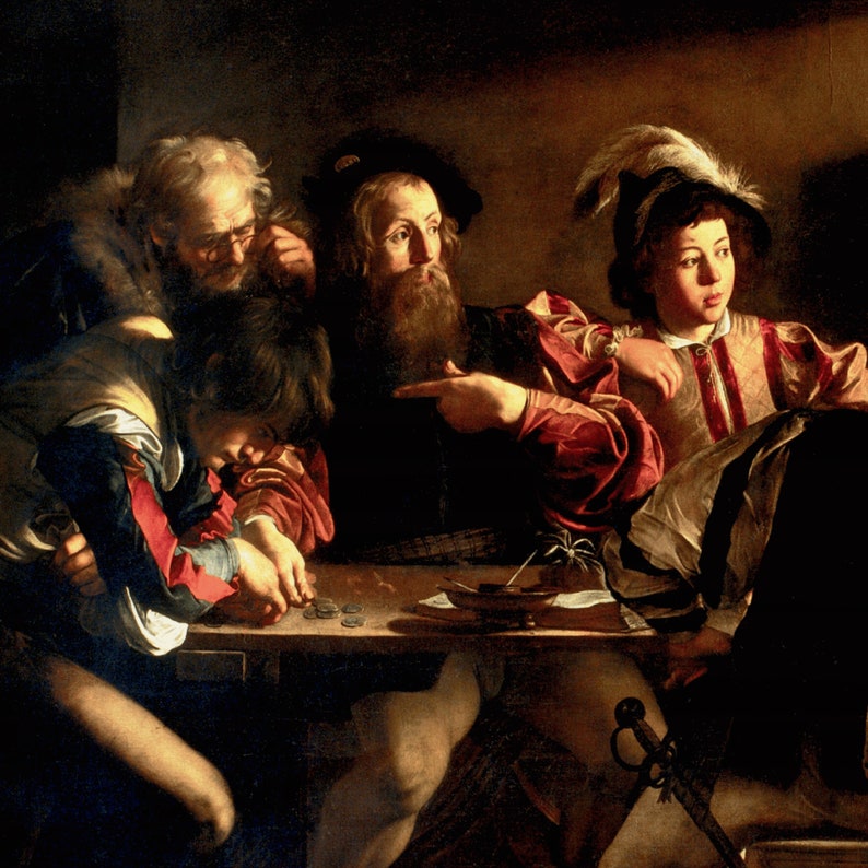 The Calling of Saint Matthew by Caravaggio | 1599–1600 Oil on Canvas ...
