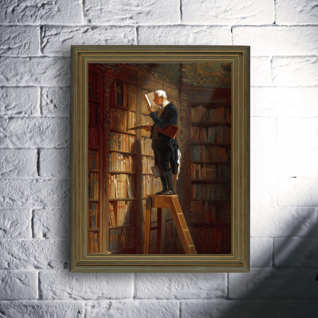 The Bookworm by Carl Spitzweg - Classic 19th Century Art Print ...