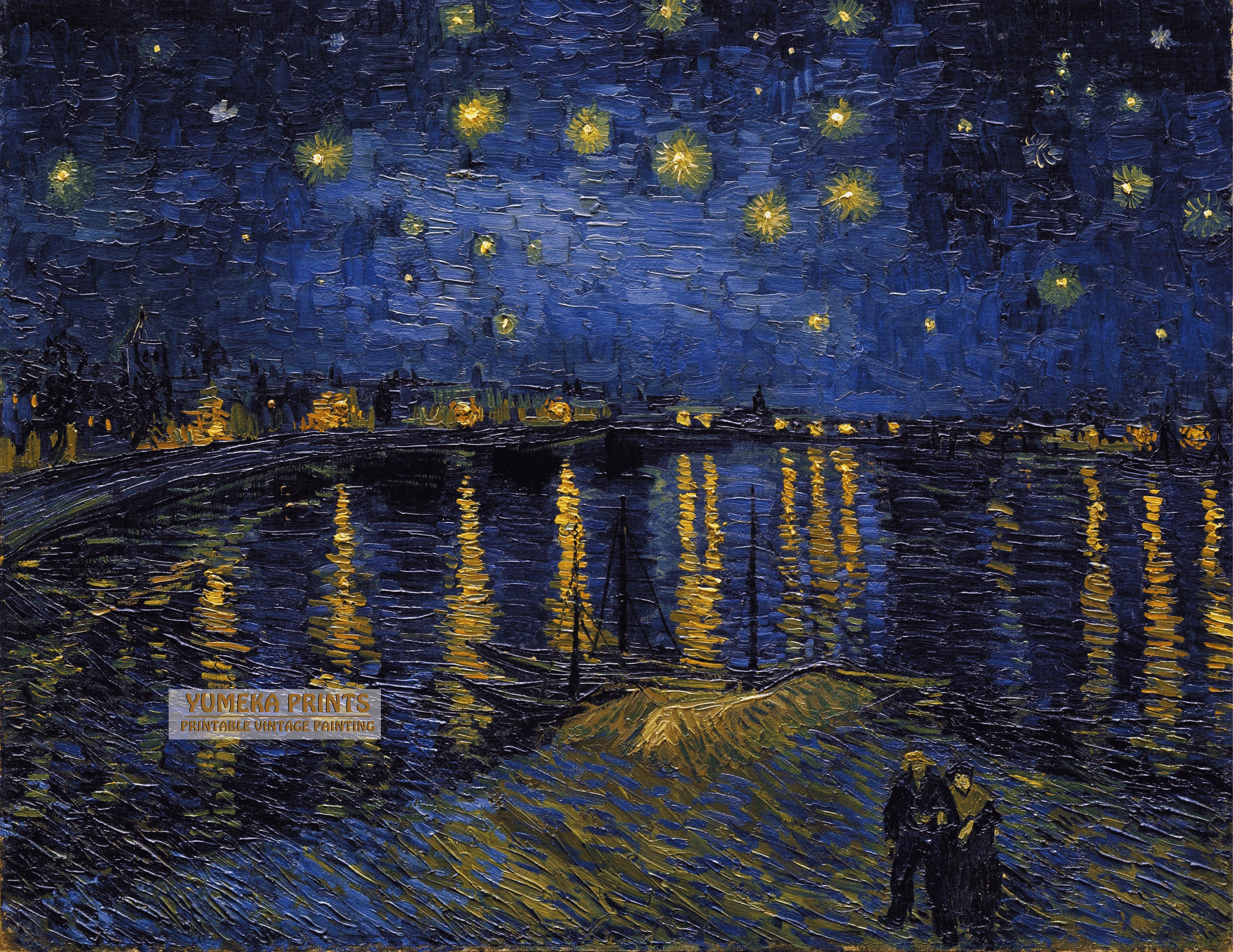 The Starry Night Over the Rhône by Vincent Van Gogh - Iconic Post ...