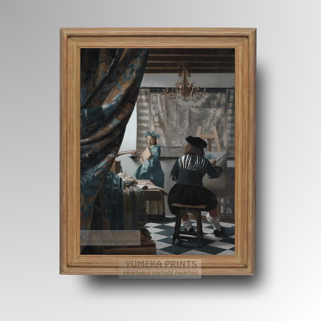 The Allegory of Painting by Johannes Vermeer - Baroque Masterpiece Art ...