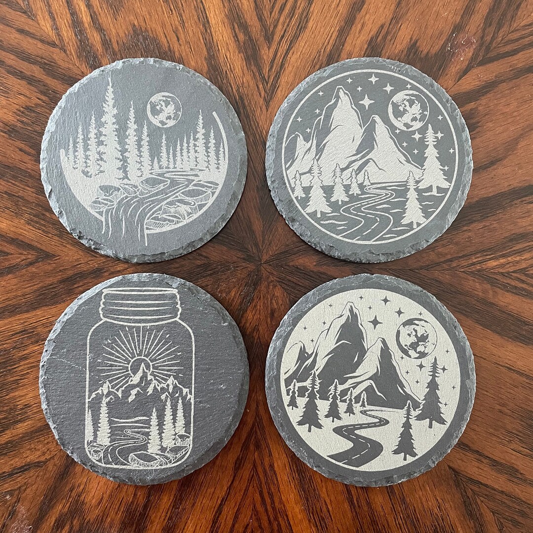 Mountain Themed Coasters. Cabin Theme Decor. - Etsy