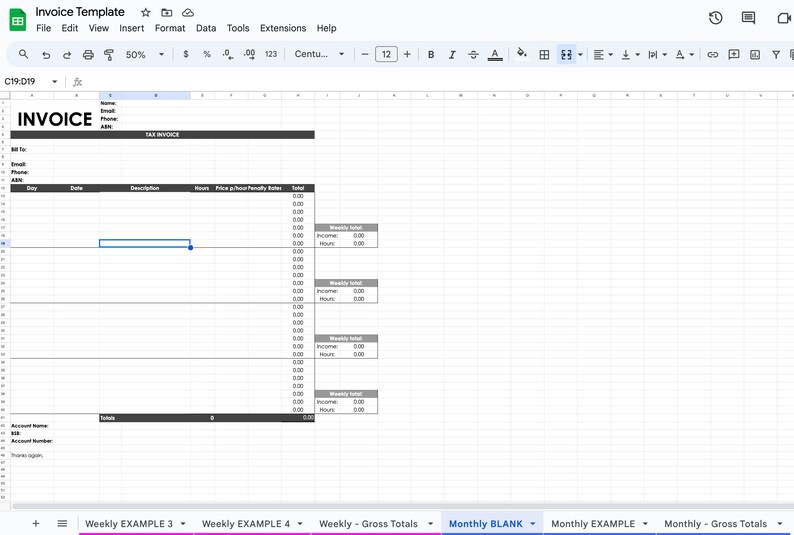 Invoice Template - Etsy