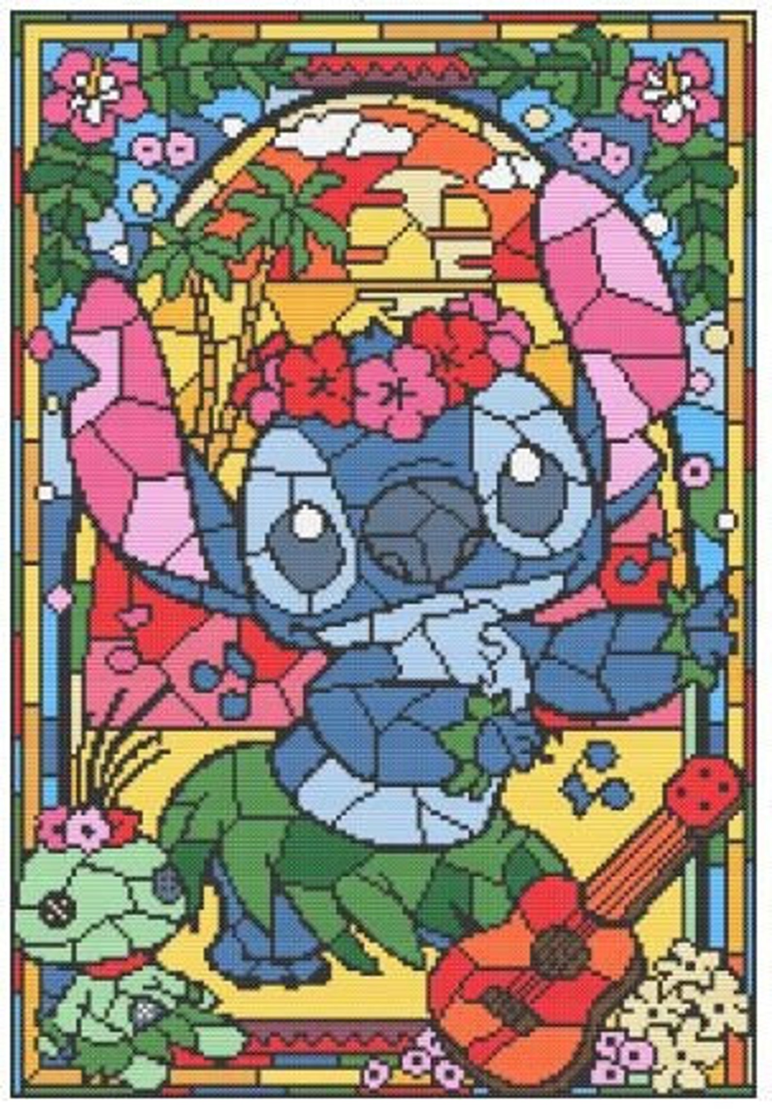 Stitch Stained Glass Cross Stitch Pattern - Etsy UK