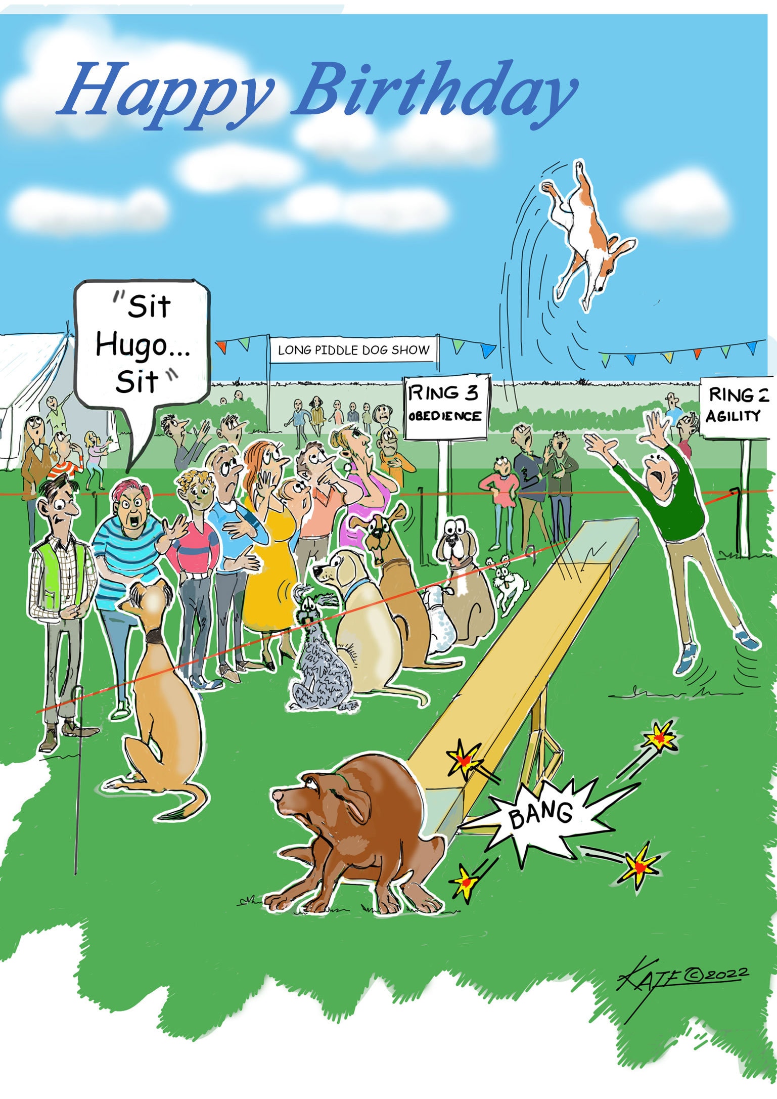 Birthday Card Hugo Dog Agility Show Funny Gift Envy - Etsy UK