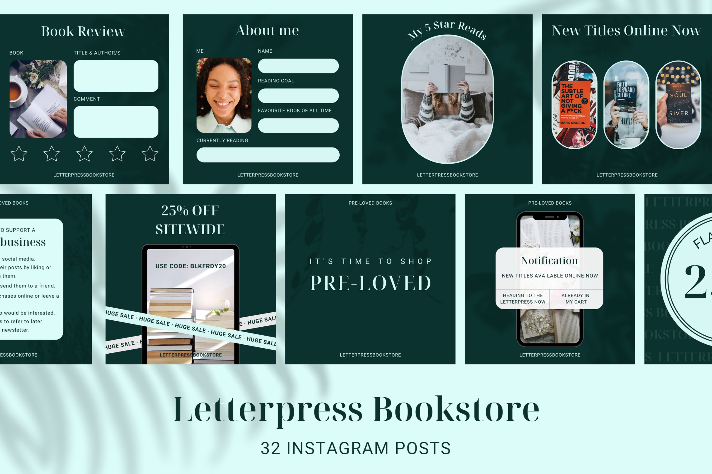 32 Bookstagram Post Templates | Book Store Instagram Feed Posts | Canva ...