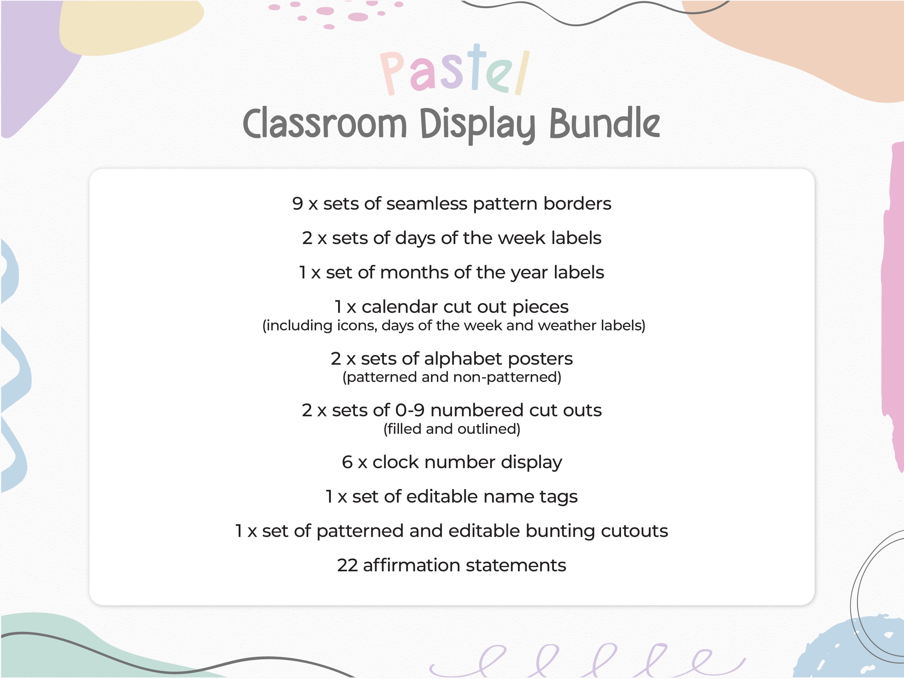 Pastel Classroom Decor Bundle Printables, Calendar, and More Instant ...