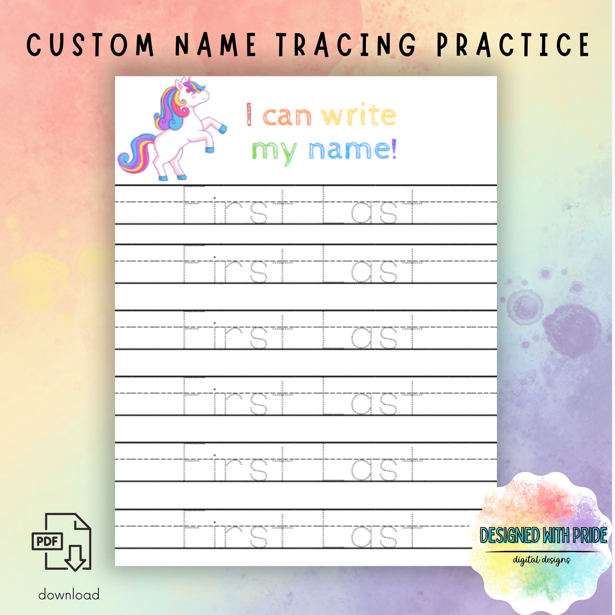 Custom Name Tracing Page Personalized Name Tracing Page Name Tracing ...