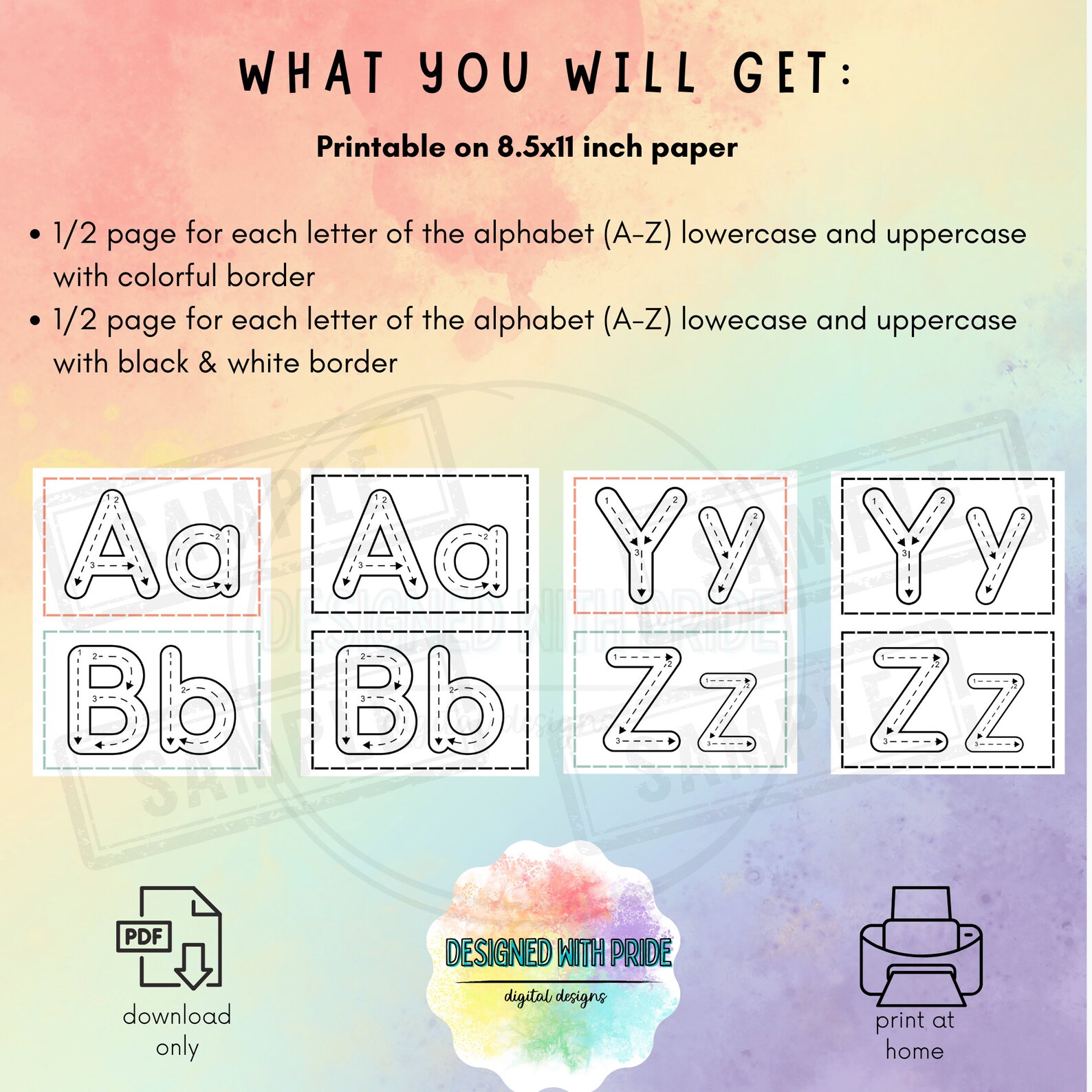 Alphabet Tracing Practice Cards | Handwriting Practice | Home School ...