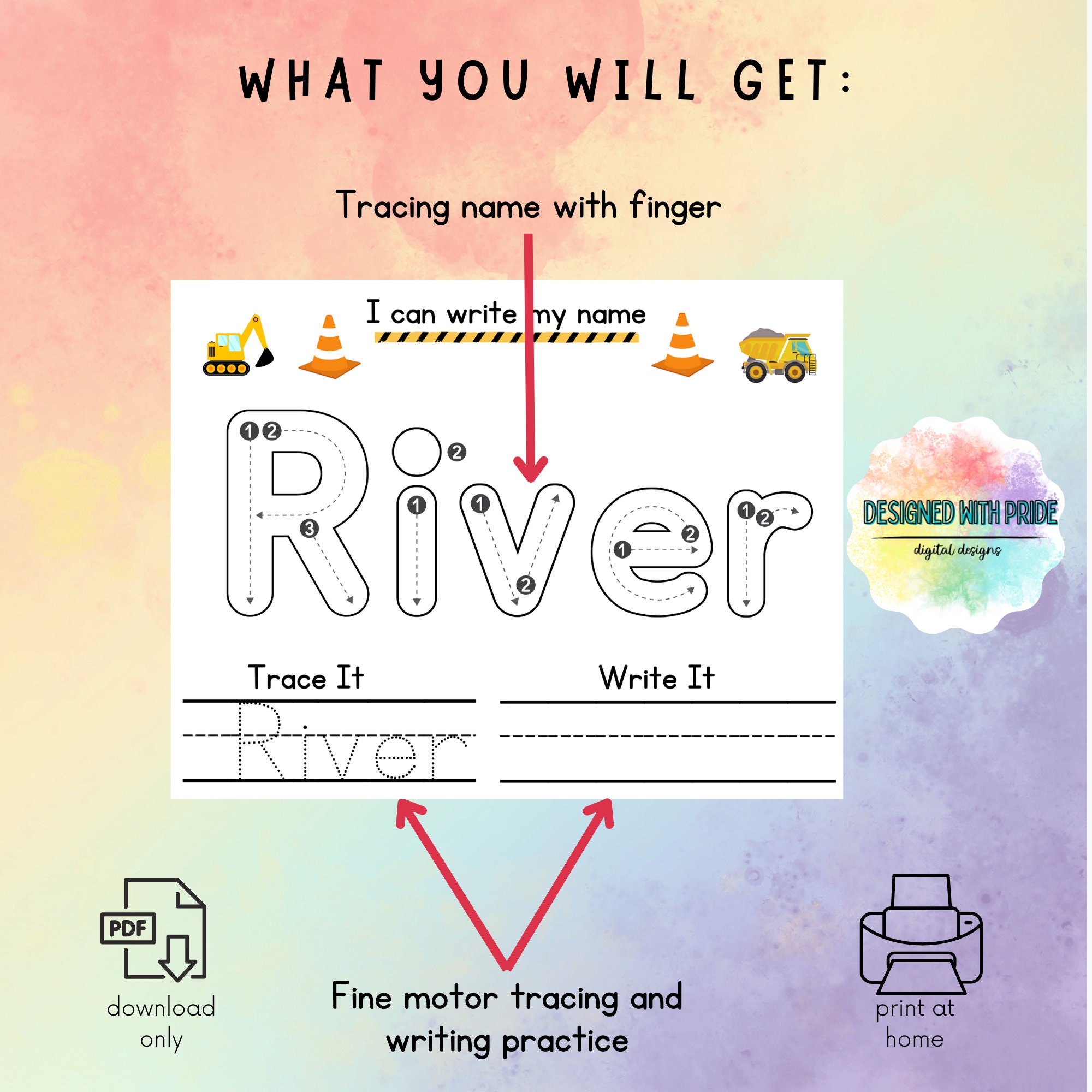 Custom Name Tracing Practice. Personalized Name. Name Spelling Practice ...