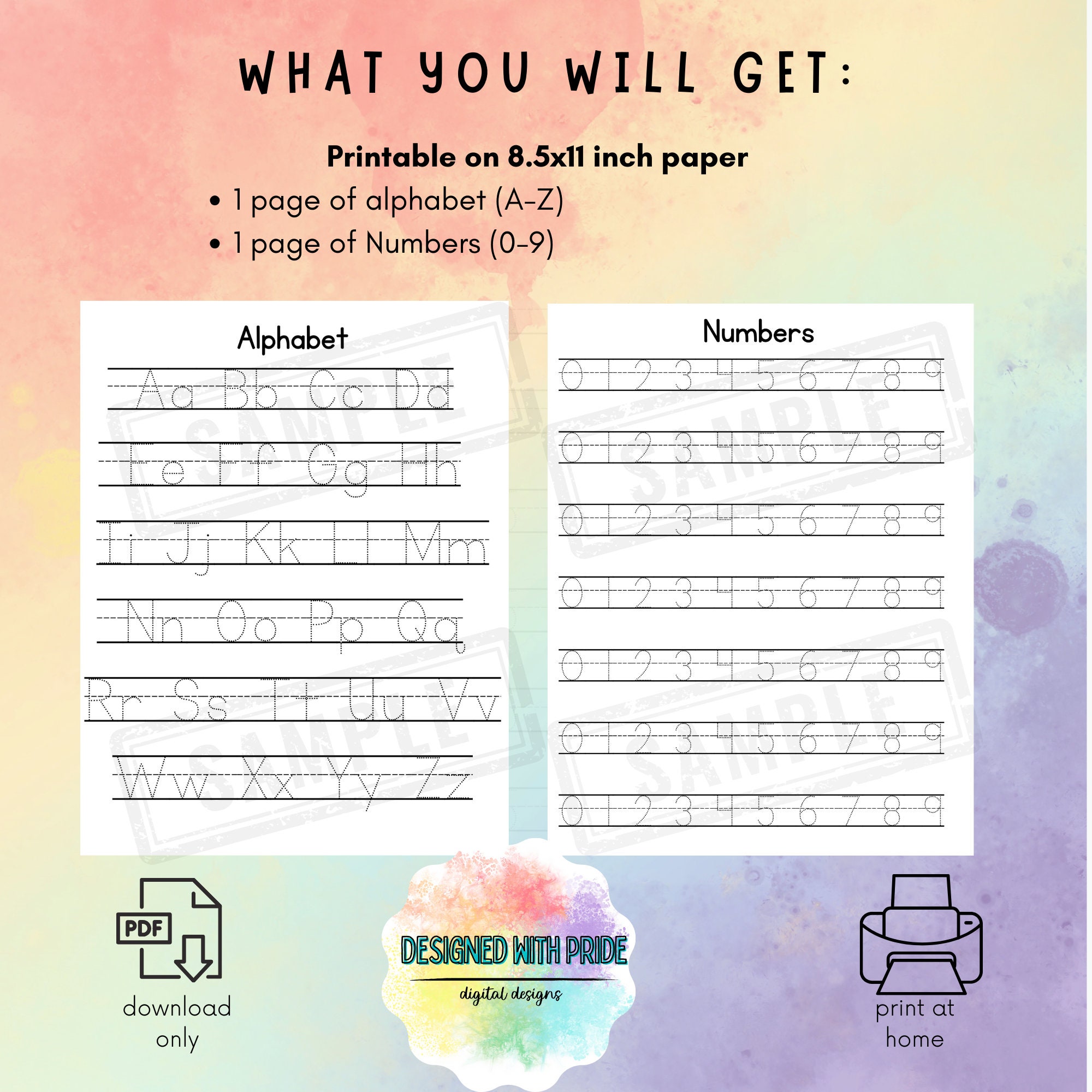 Alphabet Tracing Practice | Number Tracing Practice | Homeschool ...