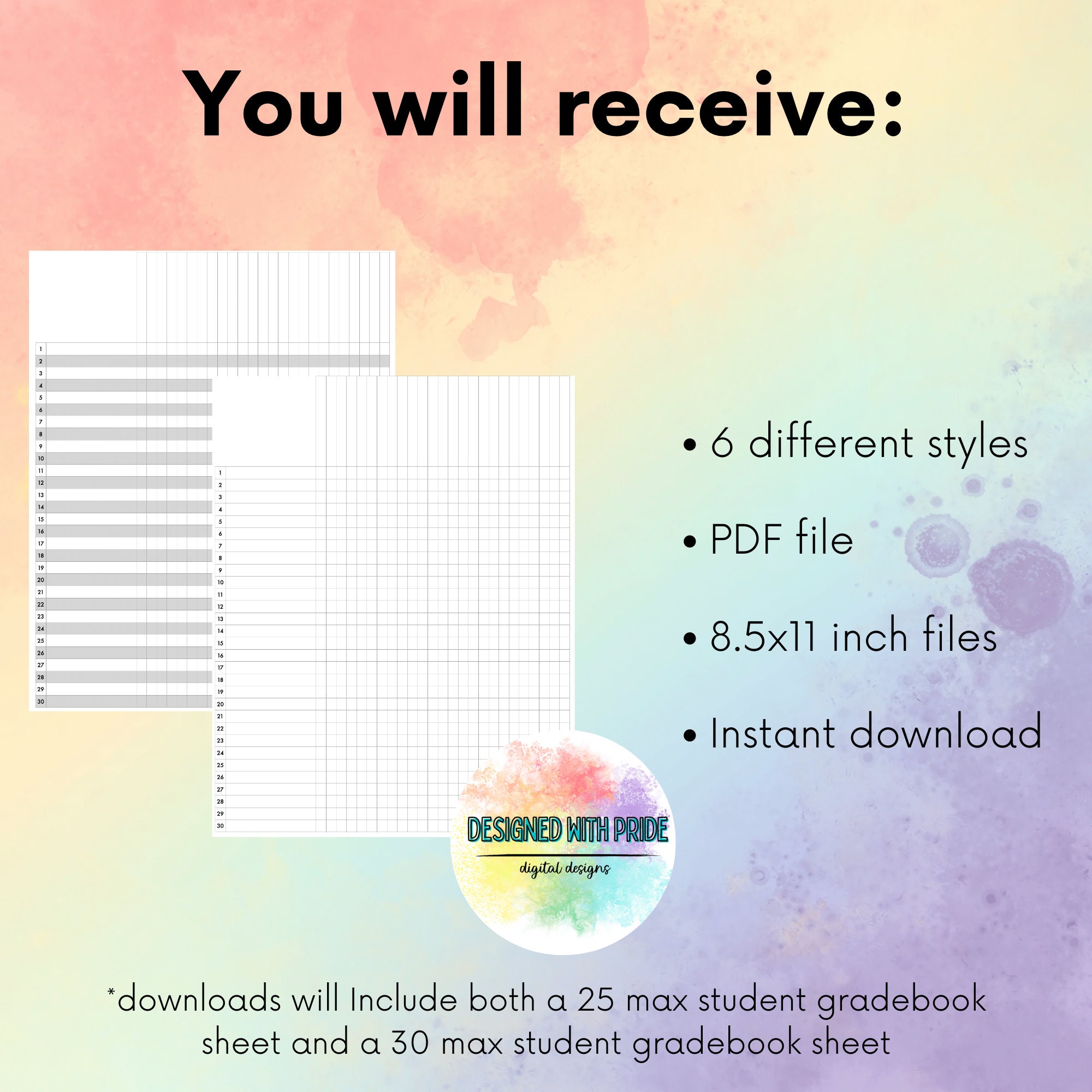 Printable Teacher Gradebook | Teacher Gradebook | Class Gradebook ...