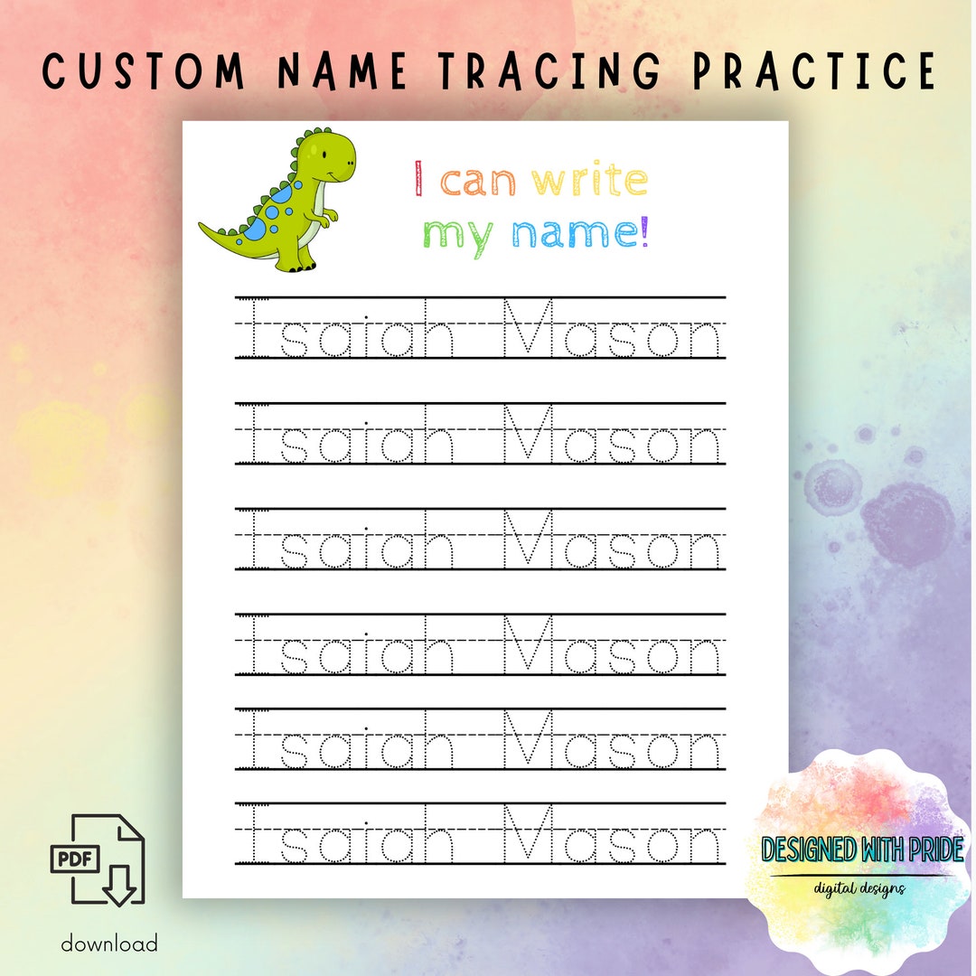 Custom Name Tracing Page | Personalized Name Tracing Page | Name ...