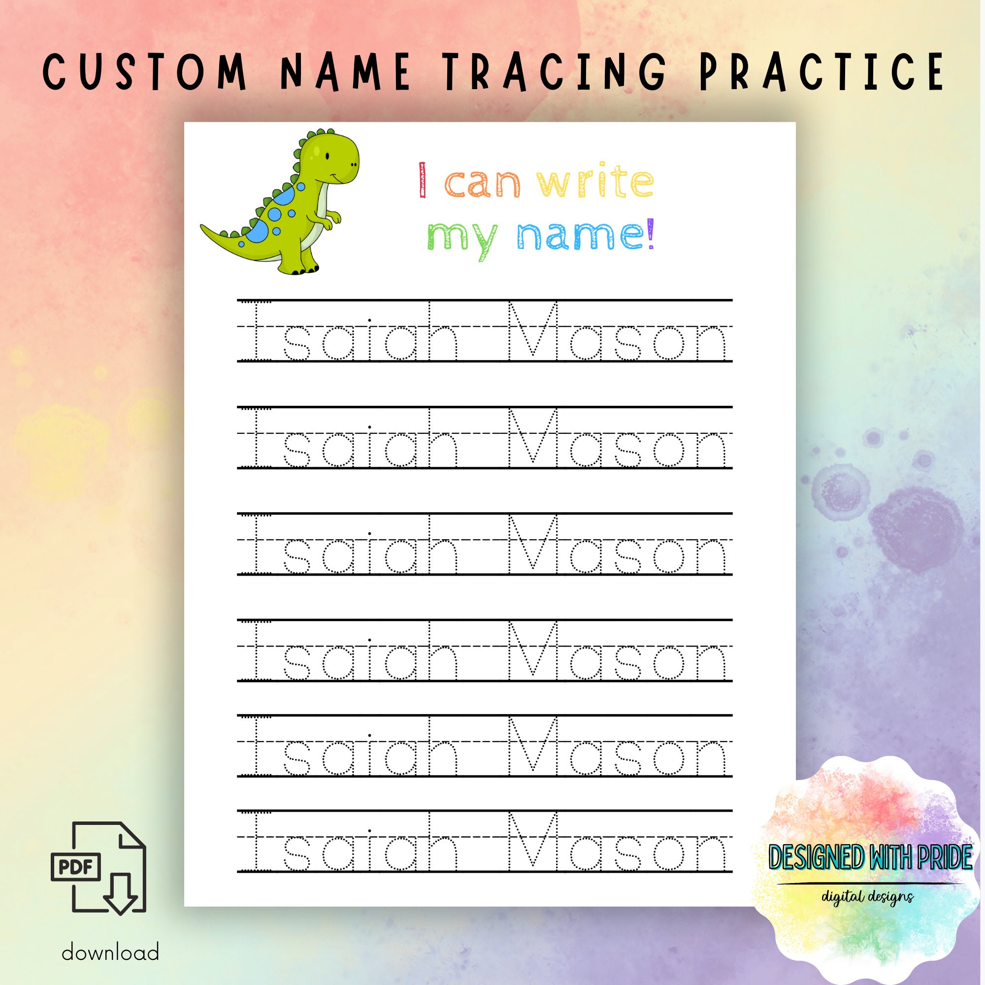 Custom Name Tracing Page Personalized Name Tracing Page Name Tracing ...
