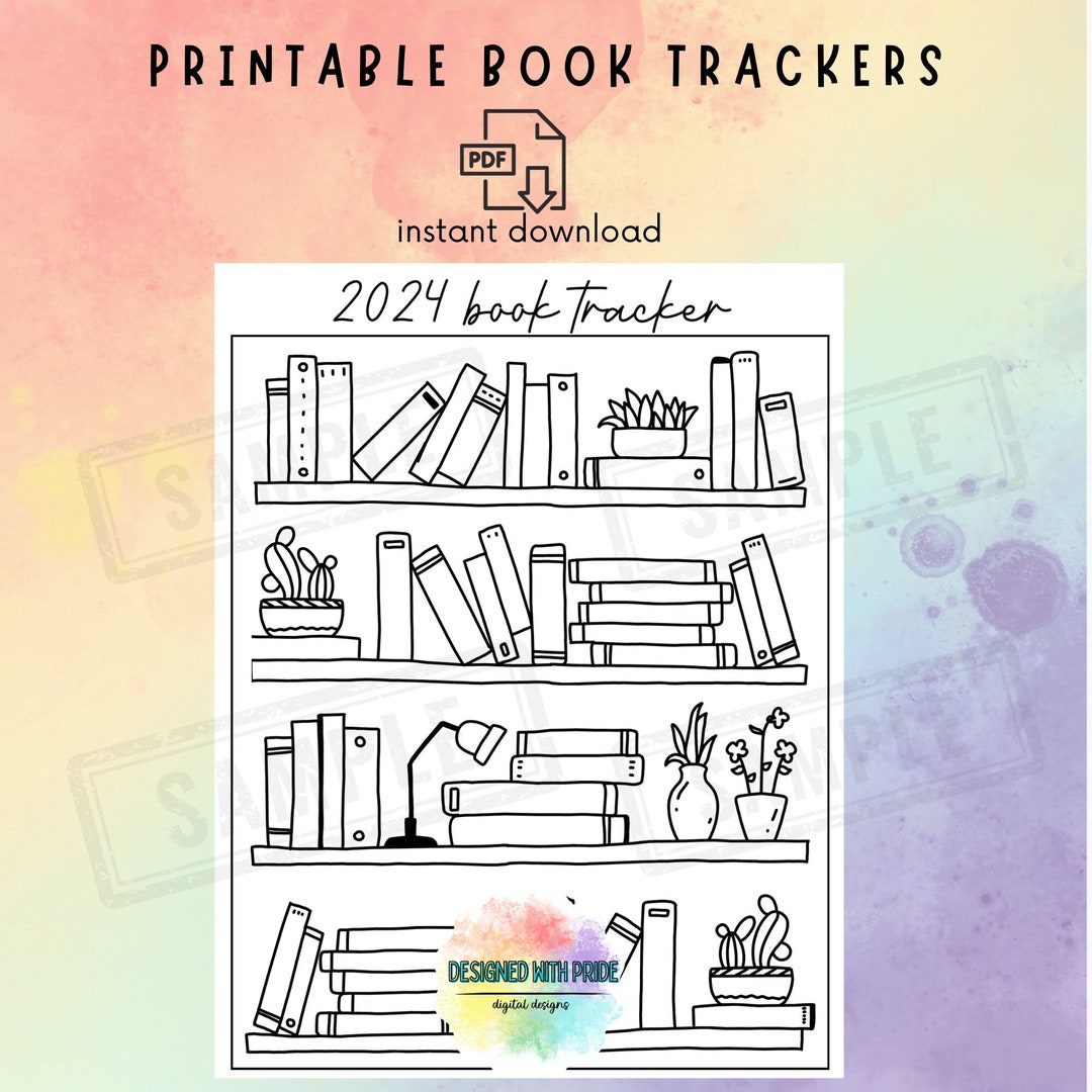 Book Tracker | Book Club Reading Tracker | 2024 Book Tracker Coloring ...