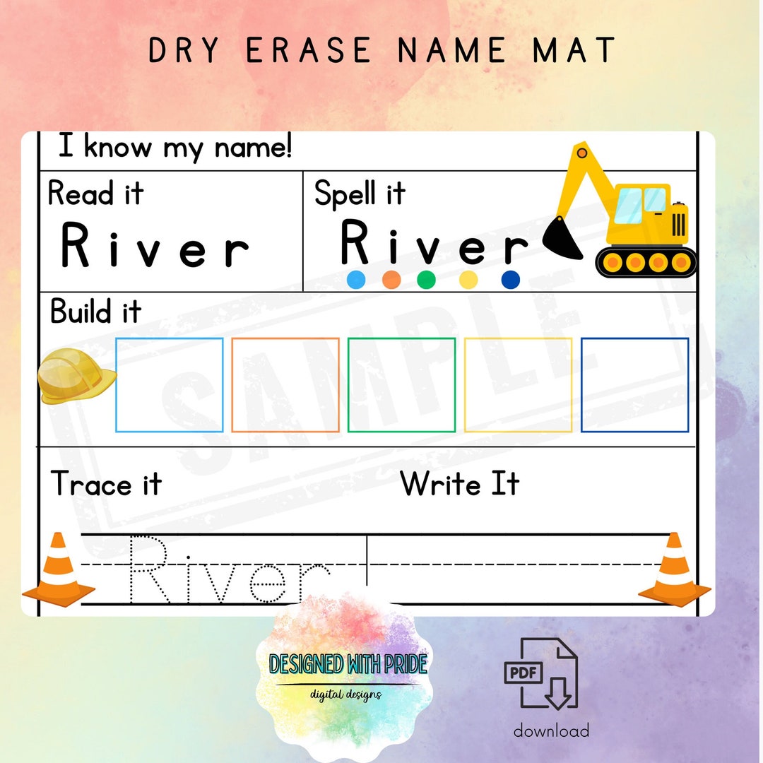 Custom Name Mat | Personalized Name Mat | Name Tracing Practice | Name ...