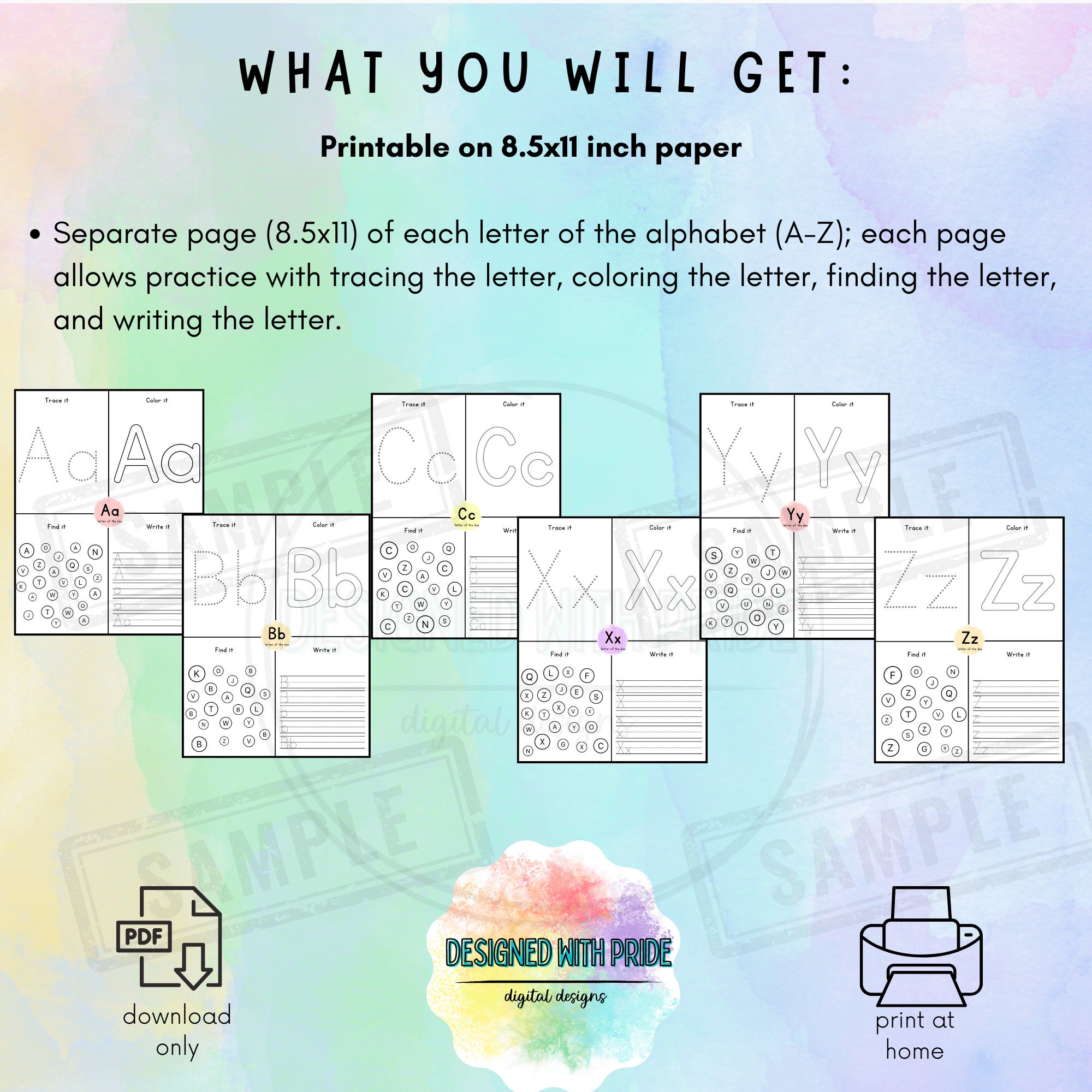 Letter of the Day Worksheets | Alphabet Tracing Practice | Handwriting ...