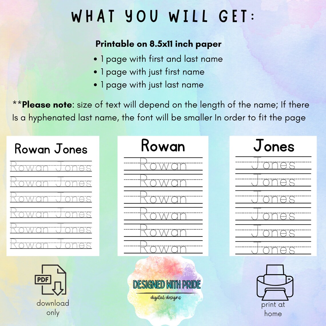 Custom Name Tracing Sheet. Handwriting Practice. Personalized Name ...