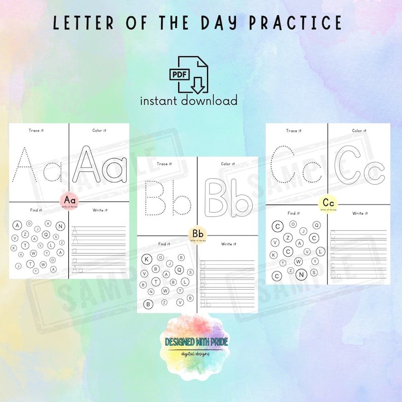 Letter of the Day Worksheets | Alphabet Tracing Practice | Handwriting ...