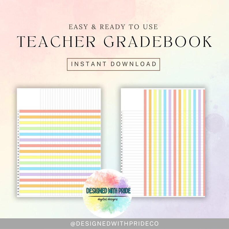 Printable Teacher Gradebook | Teacher Gradebook | Class Gradebook ...