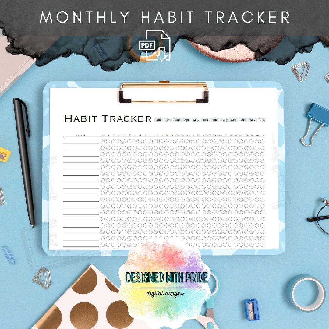 Monthly Habit Tracker | Printable Routine Chart (PDF) - Etsy Australia