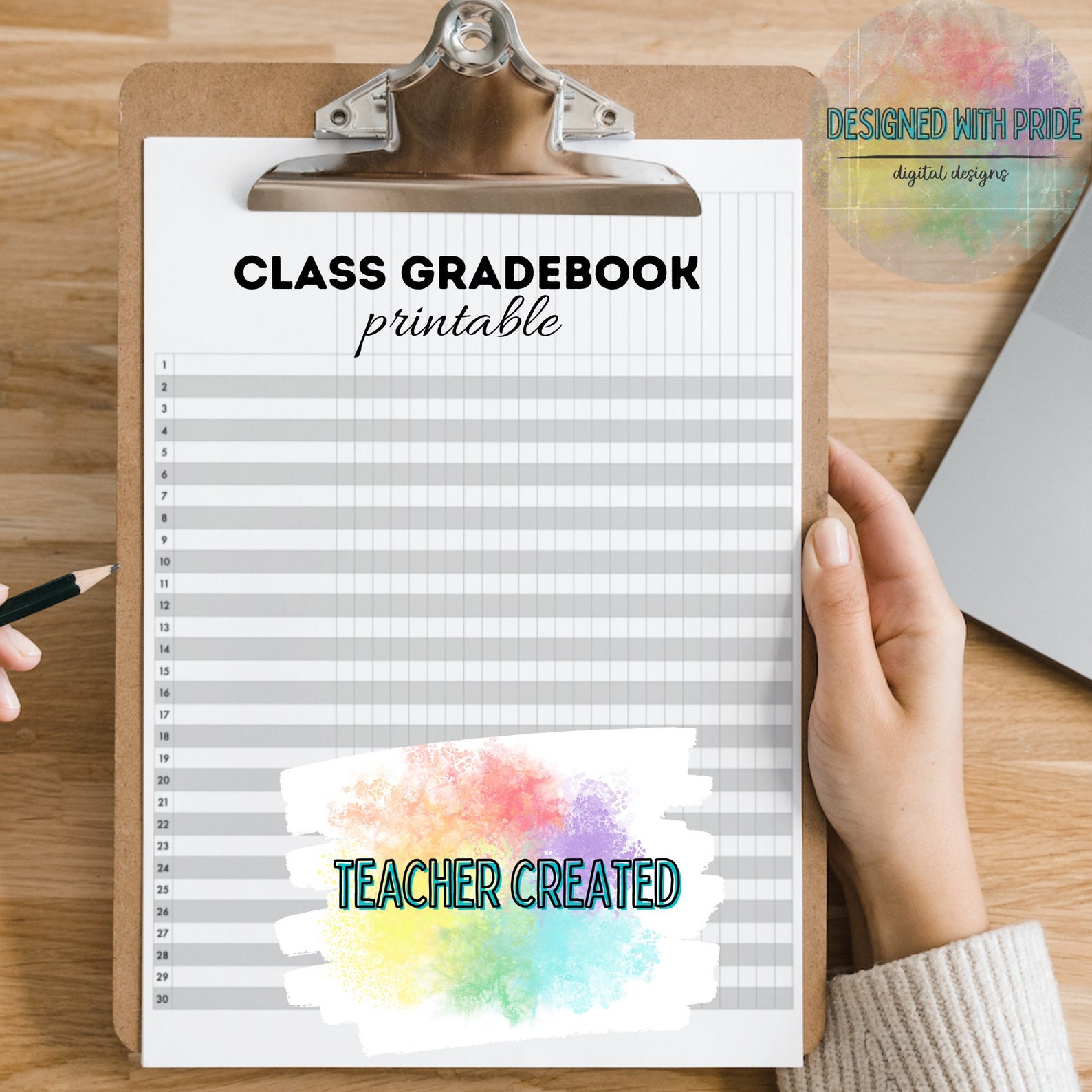 Printable Teacher Gradebook | Teacher Gradebook | Class Gradebook | Grade Sheet PDF | Gradebook ...