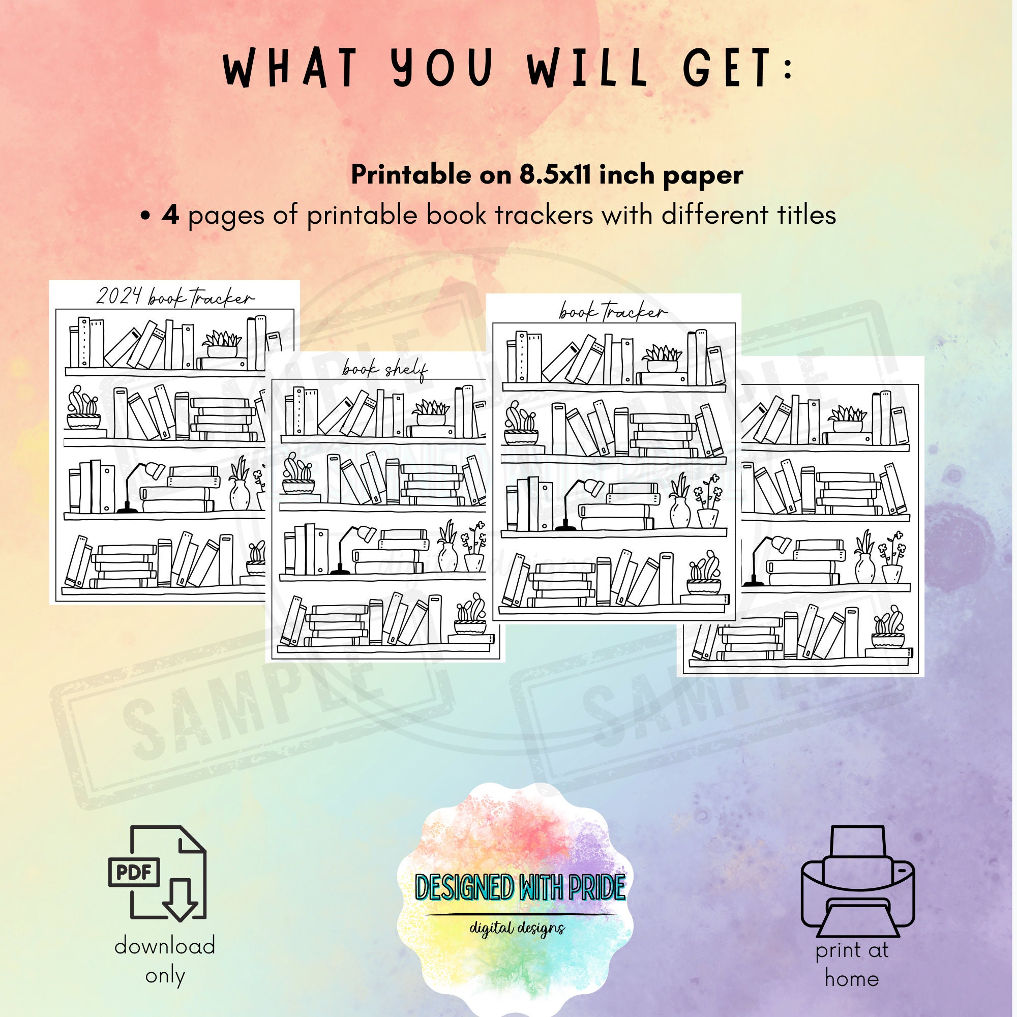 Book Tracker Book Club Reading Tracker 2024 Book Tracker Coloring Page ...