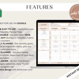 Ultimate Digital Daily Planner for Google Sheets, Productivity ...