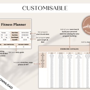 Fitness & Workout Planner for Google Sheets Customisable Workout ...