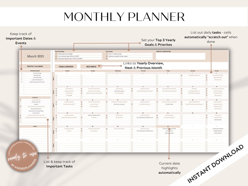 Ultimate Digital Daily Planner for Google Sheets, Productivity ...