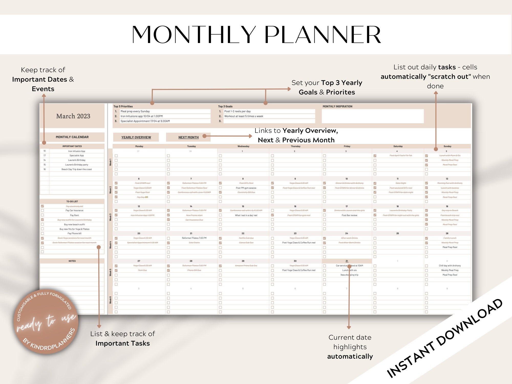 Ultimate Digital Daily Planner for Google Sheets, Productivity ...