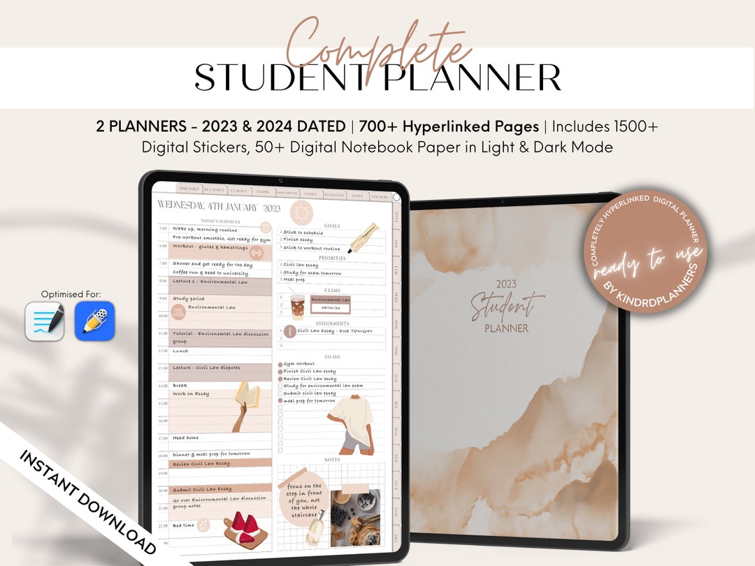 2023 and 2024 Student Planner for University College Student, Academic ...