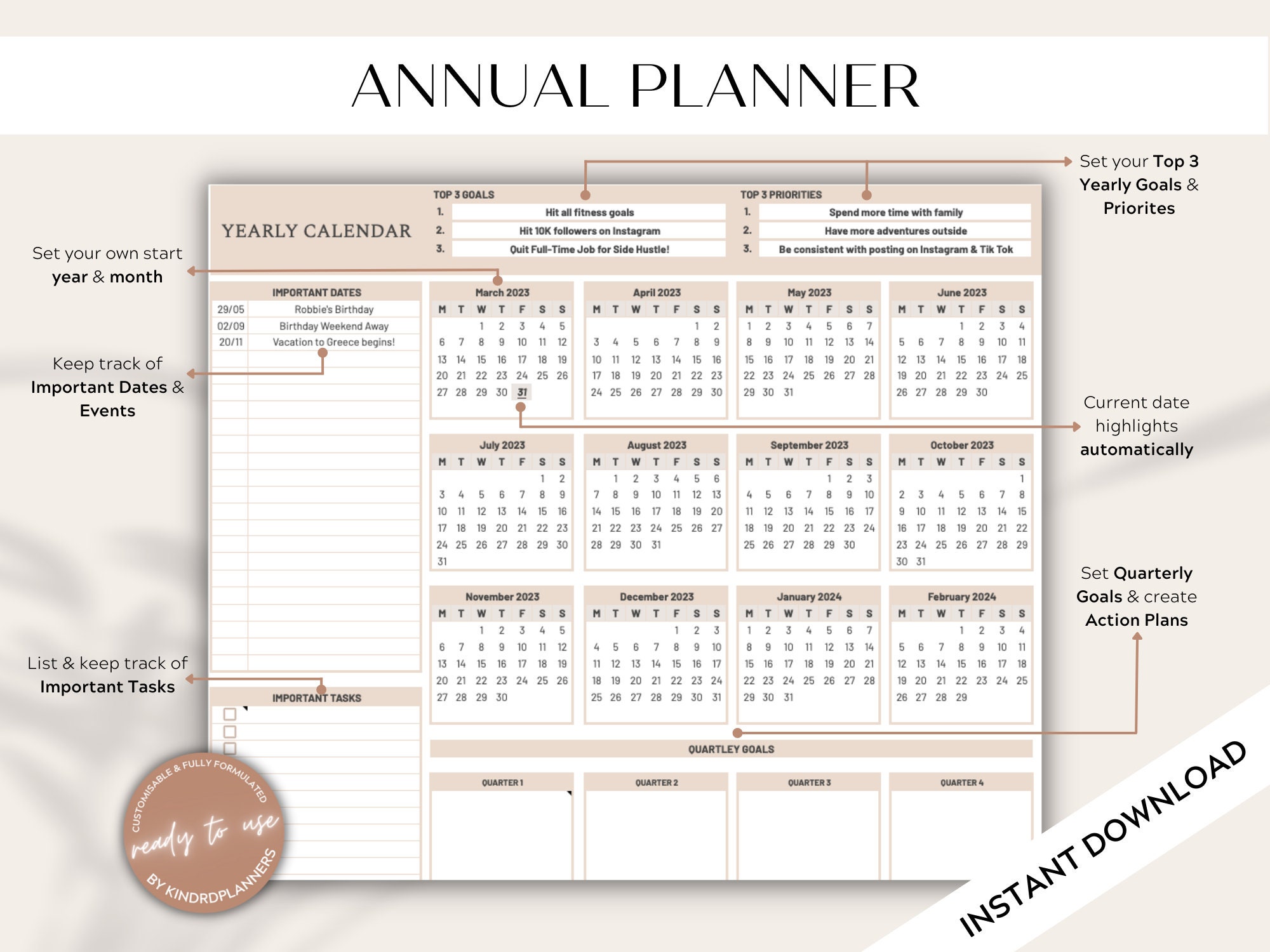 Ultimate Digital Daily Planner for Google Sheets, Productivity ...