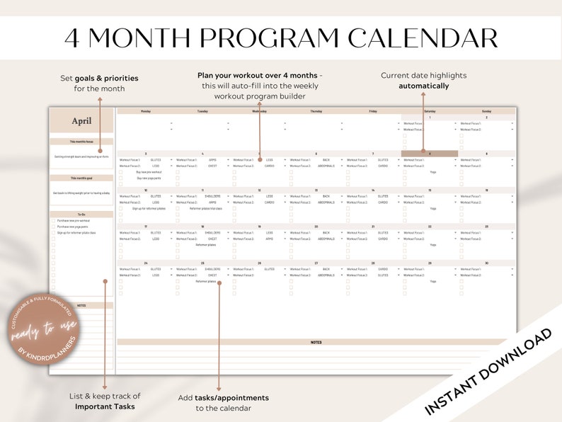 Fitness & Workout Planner for Google Sheets Customisable Workout ...