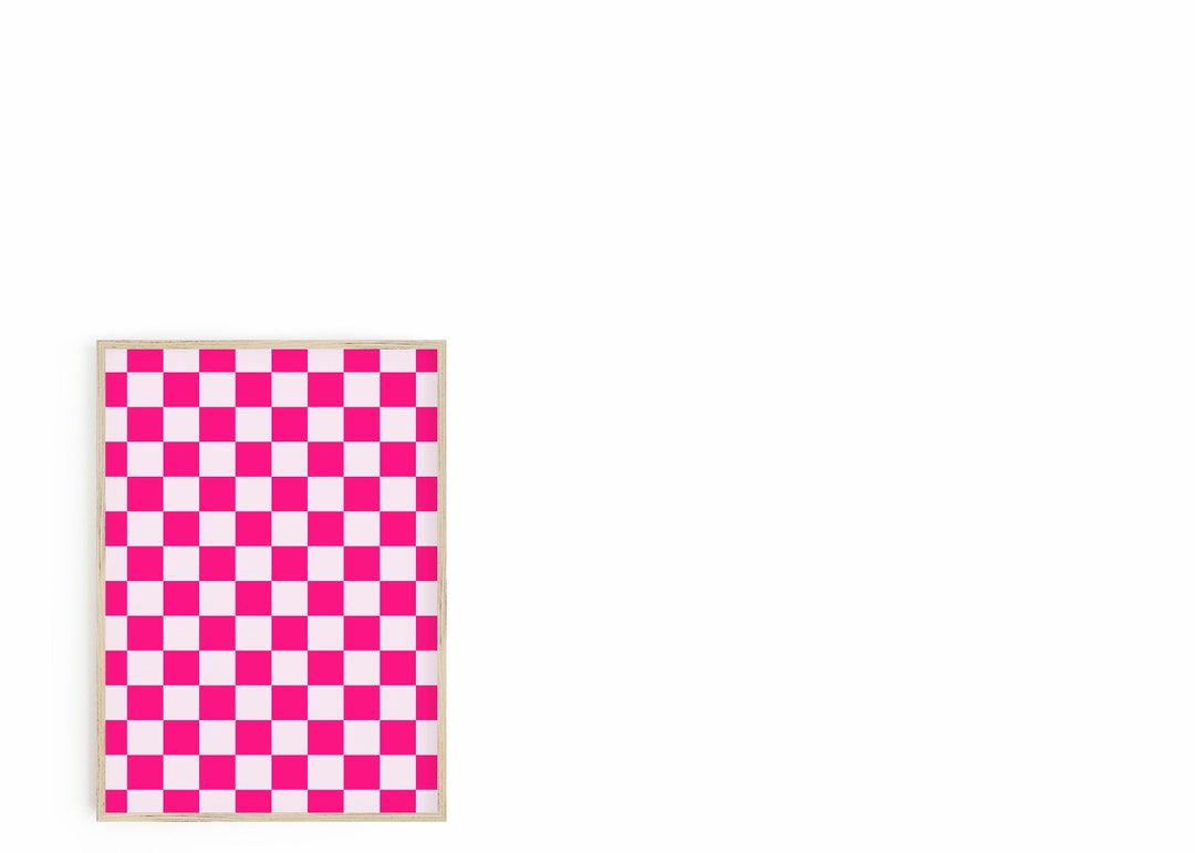 Pink Checkers, Squares, Wall Art, Printable, Digital Download, Poster ...