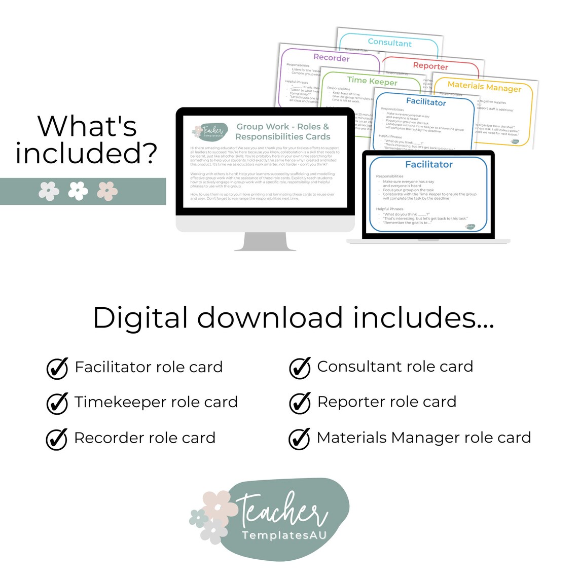 Group Work Roles & Responsibilities | Explicit Collaboration Cards for ...