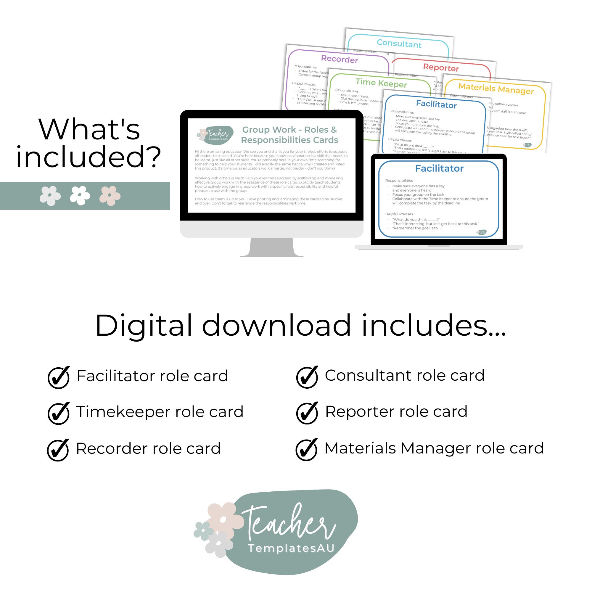 Group Work Roles & Responsibilities | Explicit Collaboration Cards for ...