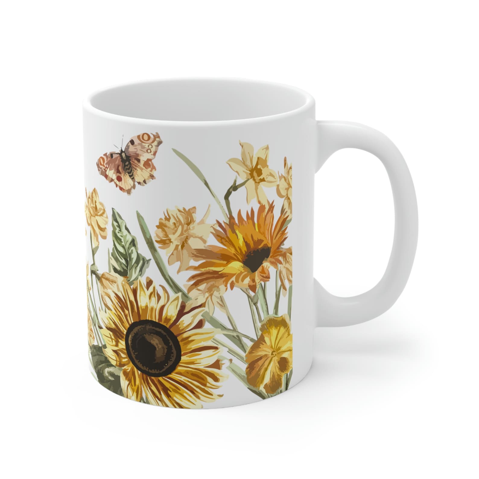 Floral Coffee Mug Flower Patterned Mug Floral Mug Garden Mug Dainty ...