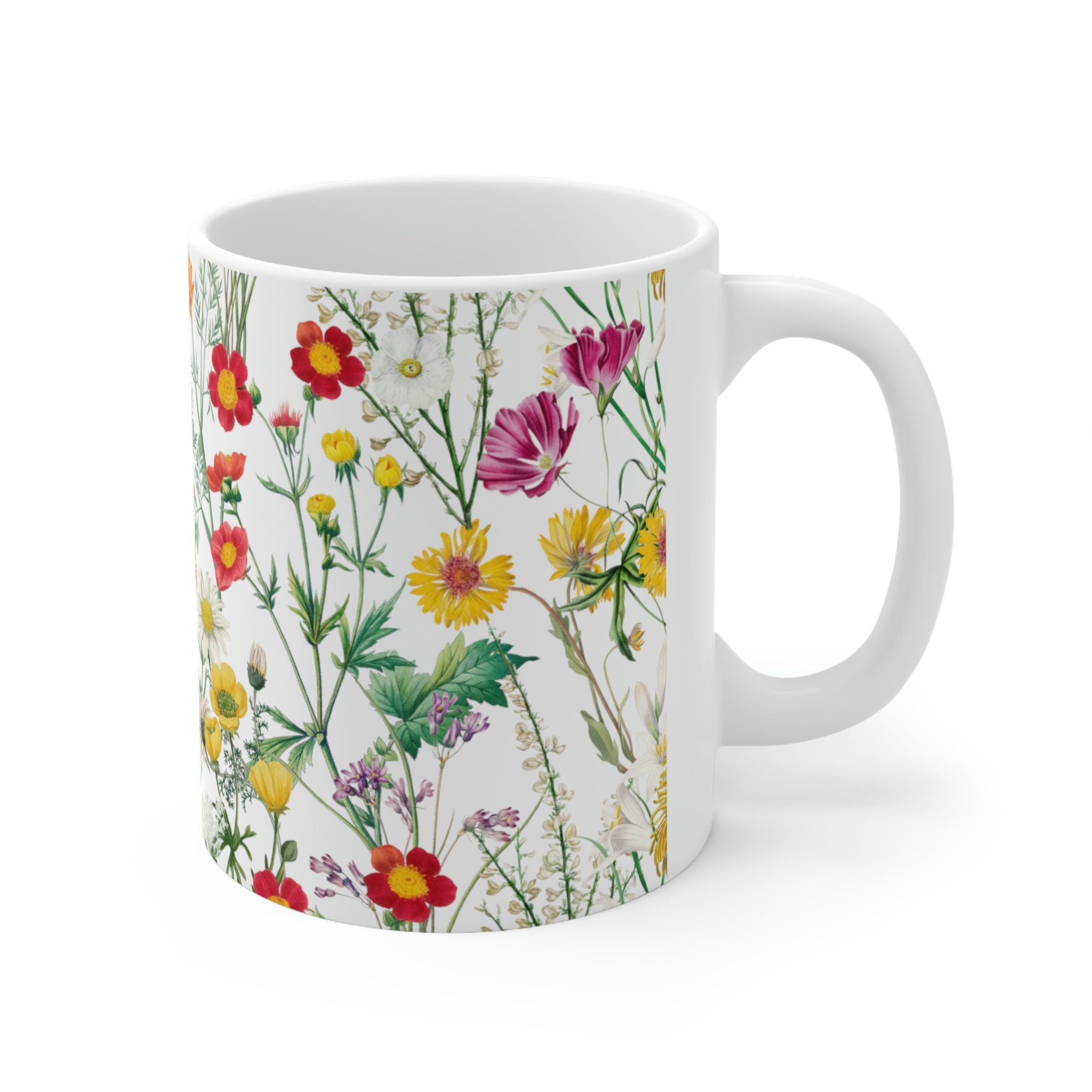 Floral Coffee Mug Flower Patterned Mug Floral Mug Garden Mug Dainty ...